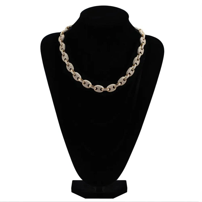 12mm Iced G-Link Chain in Yellow Gold online kaufen
