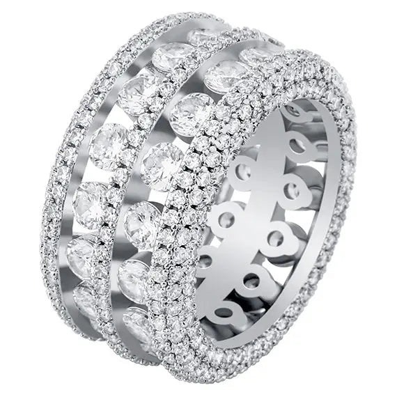 5 Row Diamond Band Ring in White Gold online kaufen