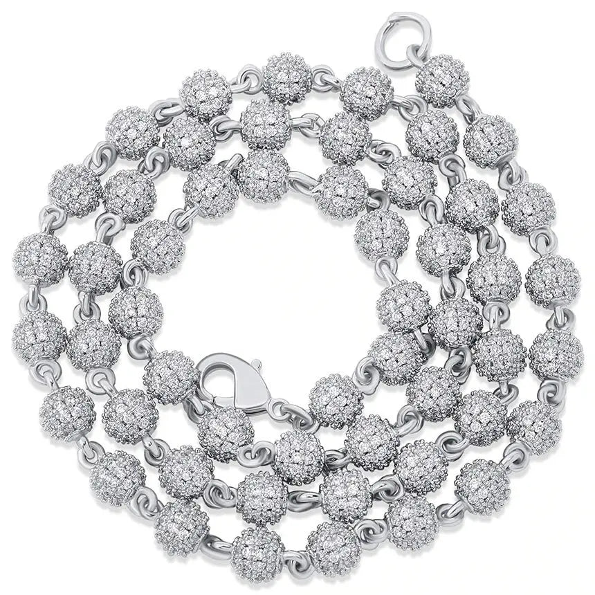 6mm Diamond Beads Chain in White Gold online kaufen