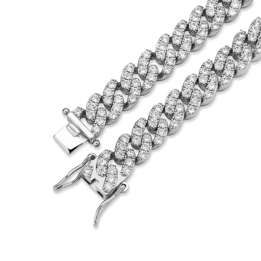 8mm Micro Cuban Link Chain in White Gold kaufen